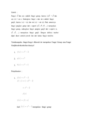 Deret furir fungsi genap dan ganjil | DOCX