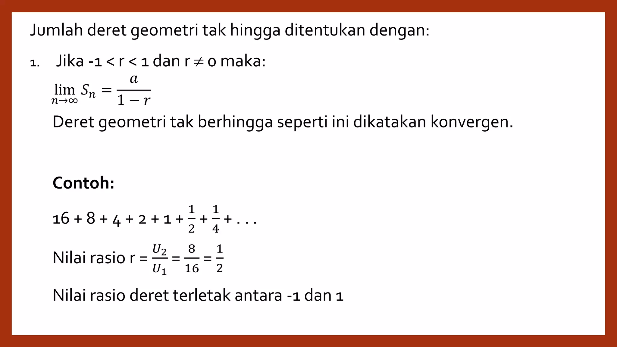 Deret Geometri Tak Hingga | PDF