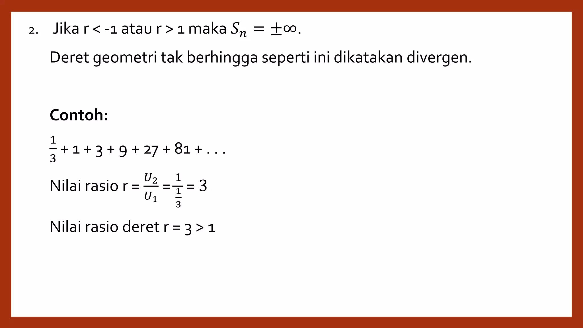 Deret Geometri Tak Hingga | PDF