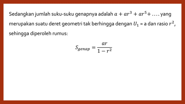 Deret Geometri Tak Hingga | PDF