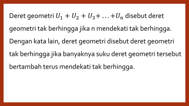 Deret Geometri Tak Hingga | PDF