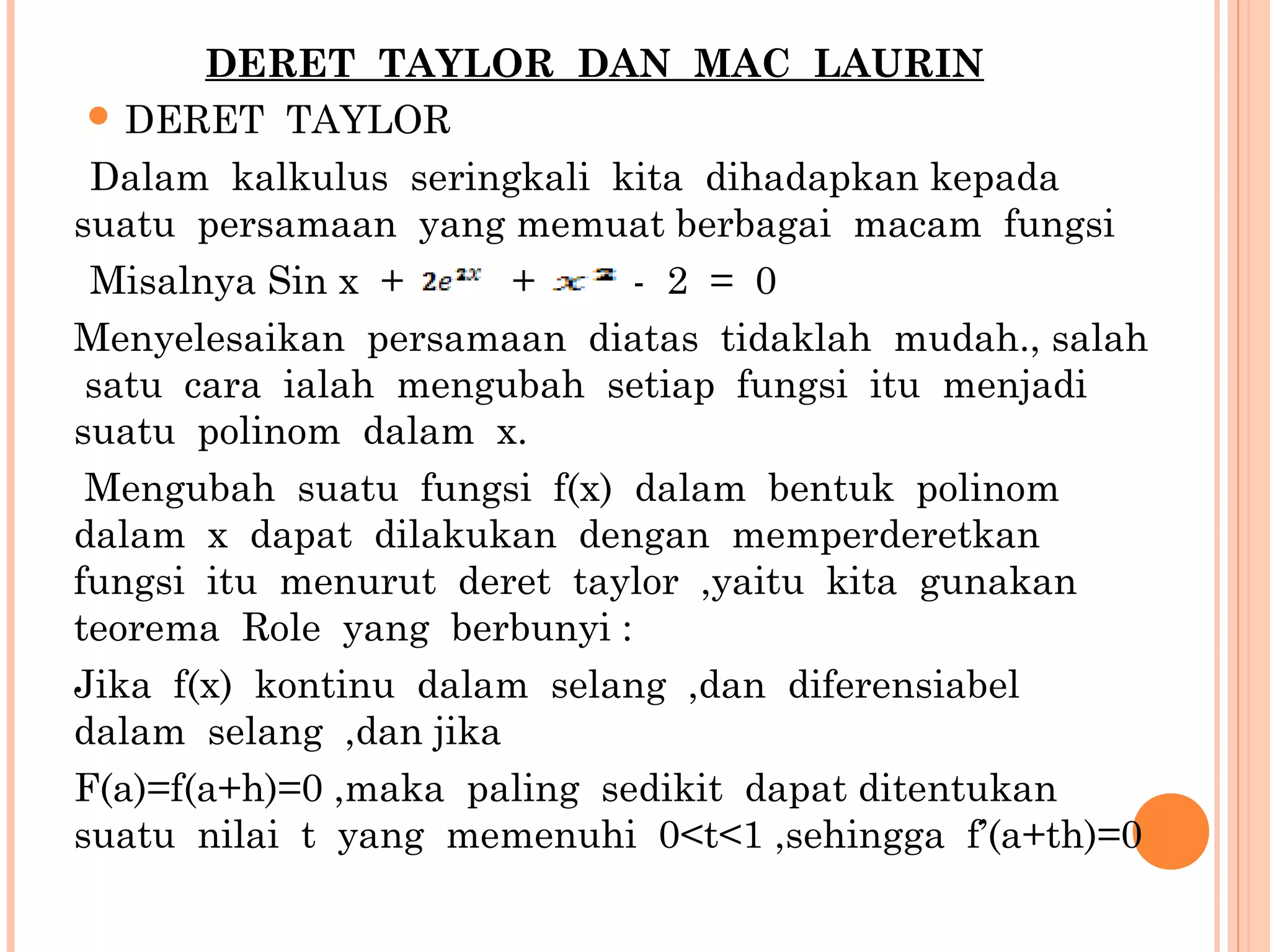 Deret taylor and mac laurin | PPT