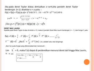 Deret taylor and mac laurin | PPT