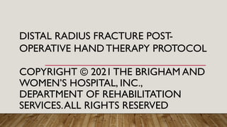 DER FRACTURE ICF and treatment protocol - physiotherapy | PPT