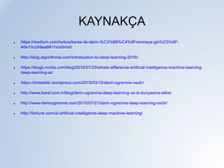 Derin Öğrenme (Deep Learning) Nedir? | PPTX