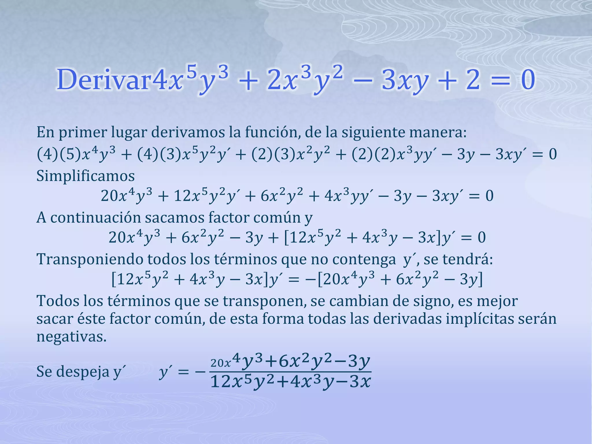 Derivacion implicita | PPTX | Physics | Science
