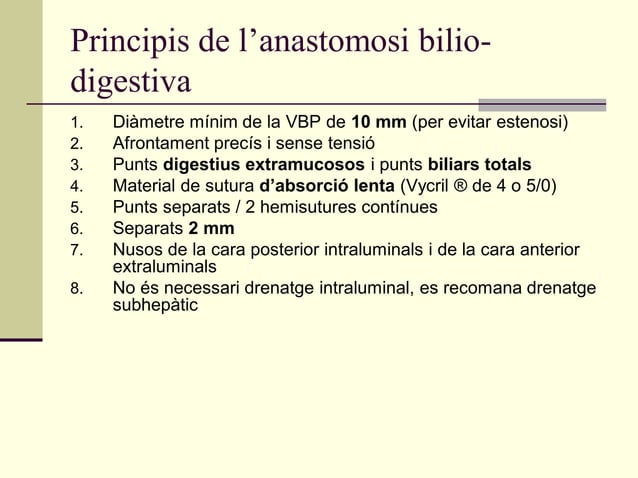 Derivacions bilio digestives (tècnica quirúrgica) | PDF