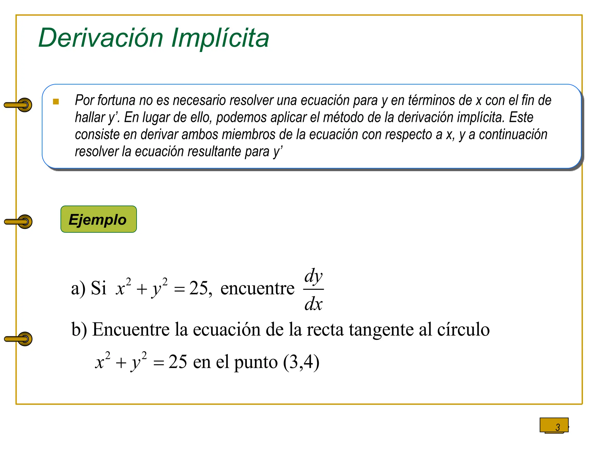 Derivada Implicita y orden superior 2012.ppt