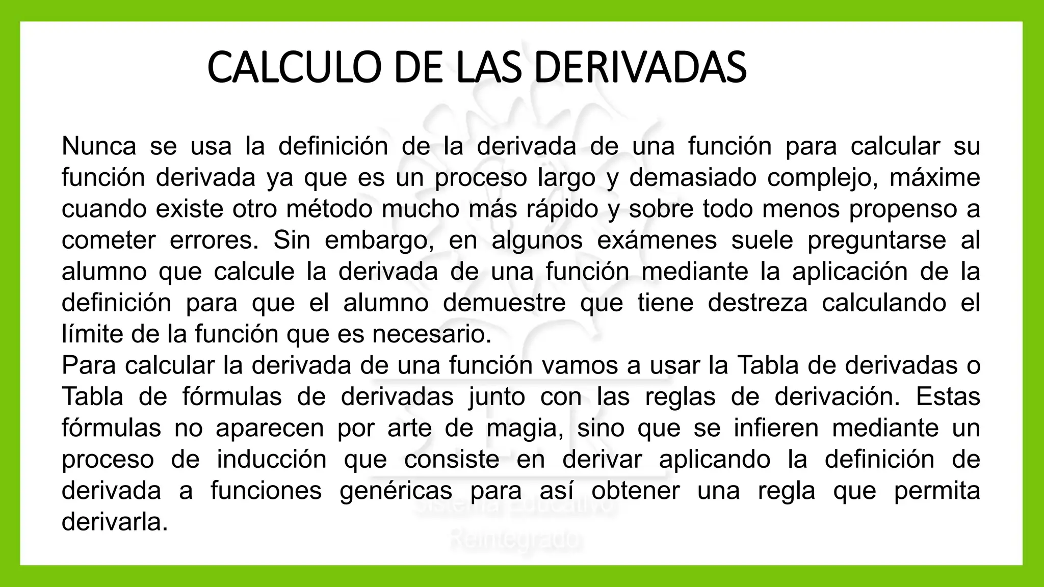 DERIVADAS que son y como calcular las derivadas | PPT