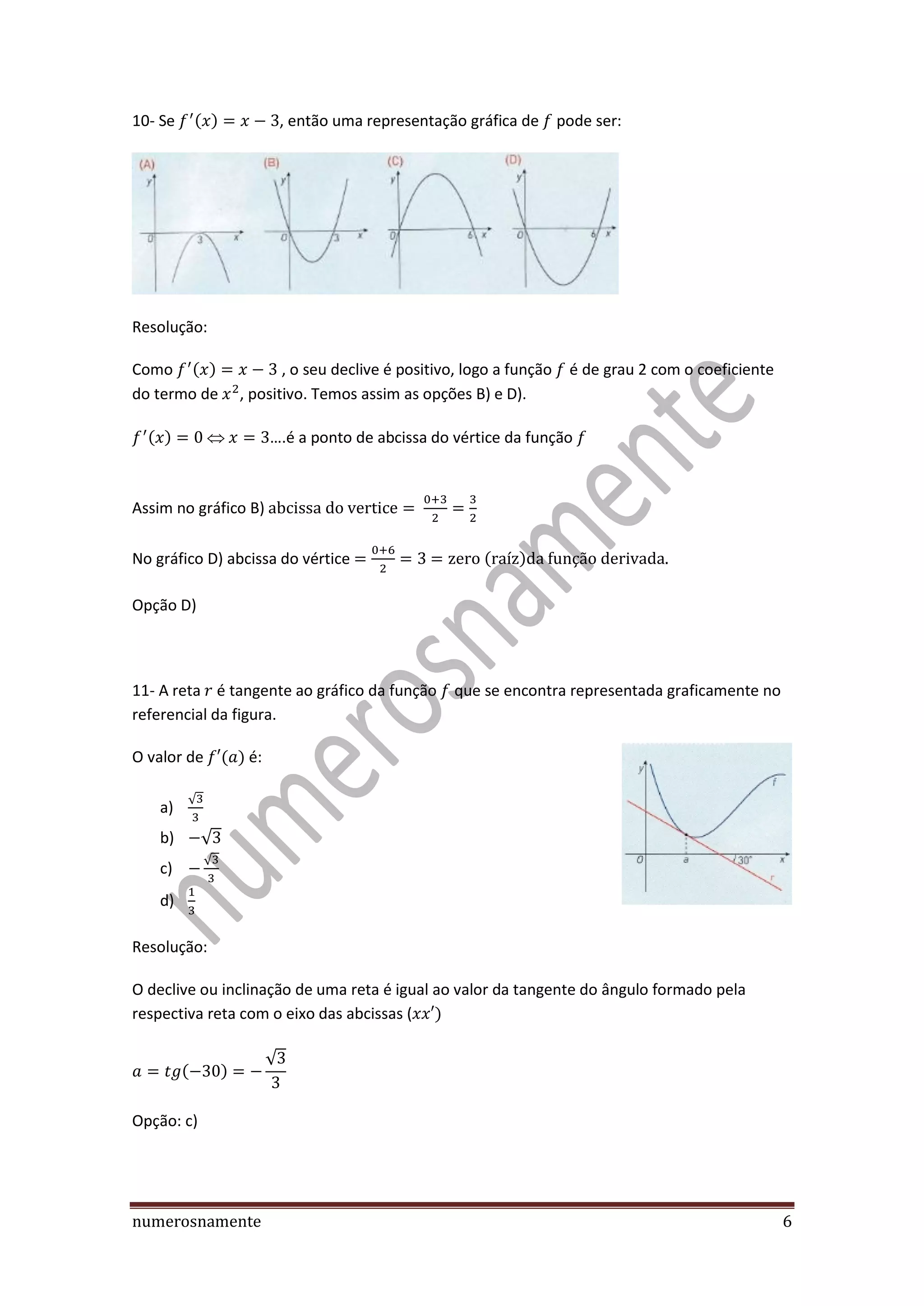 Derivadas - Exercícios resolvidos | PDF | Geography | Science