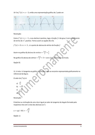 Derivadas - Exercícios resolvidos | PDF