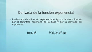 Derivadas funciones exponenciales | PPTX