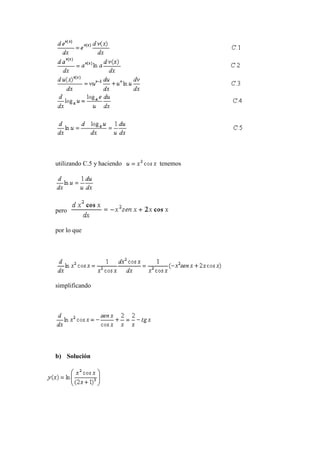 Derivadas logaritmicas | DOCX
