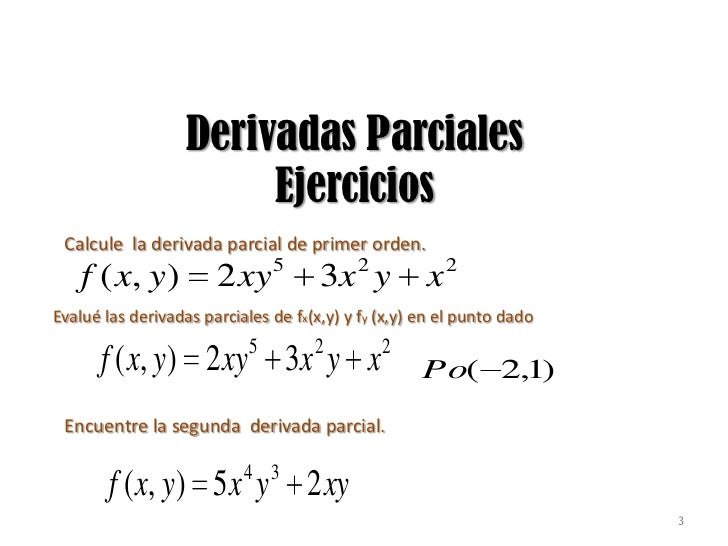 Aplicaciones De Las Derivadas Parciales Ejercicios