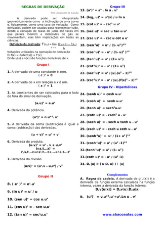 PDF) Tabela de Derivadas e Integrais - serwer2311392.home.pl