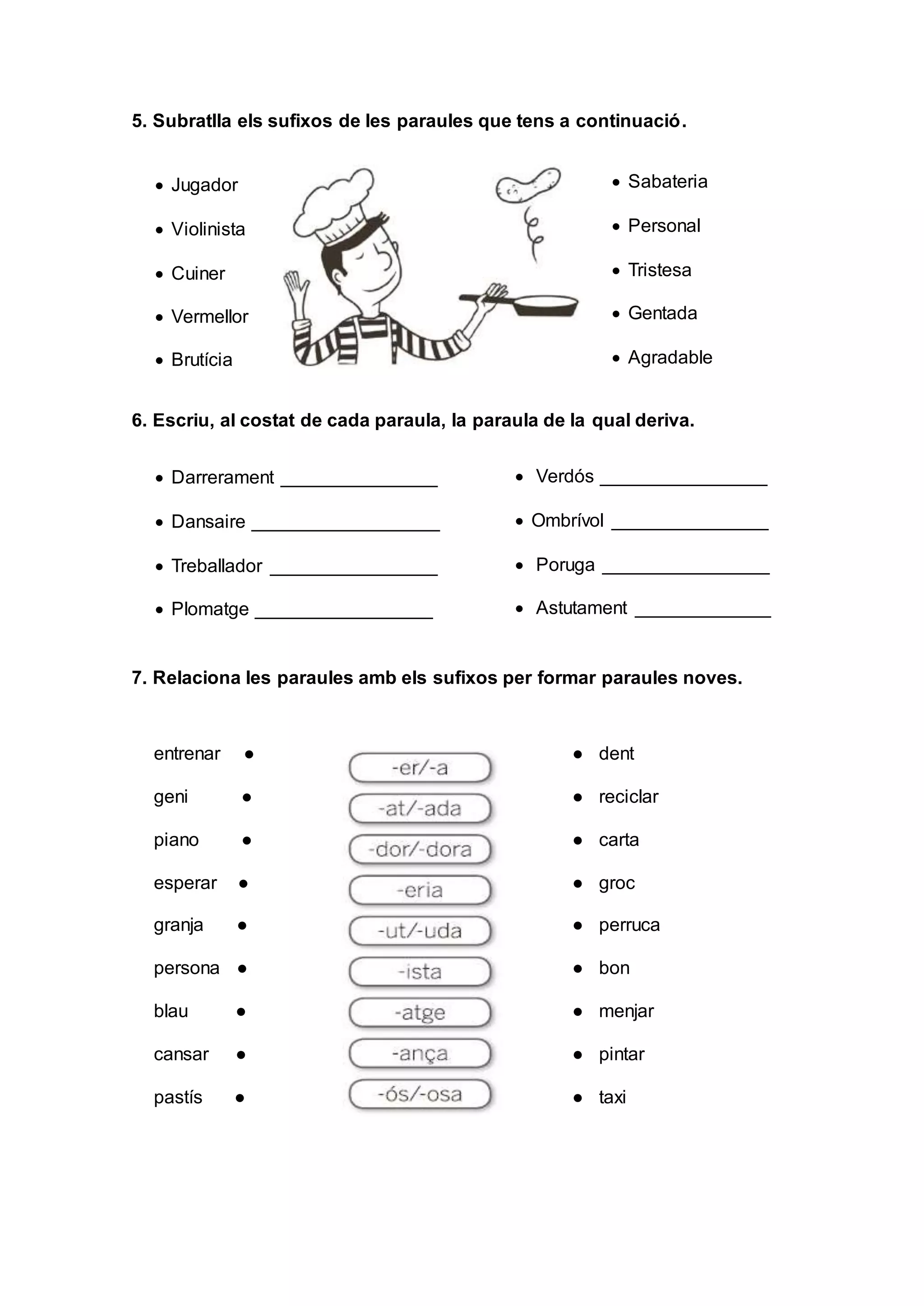 Derivades i prefixos | DOCX