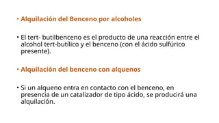 DERIVADOS DEL BENCENO, SUS DERIVADOS Y REACCIÓNES QUÍMICAS COMUNES DEL ...
