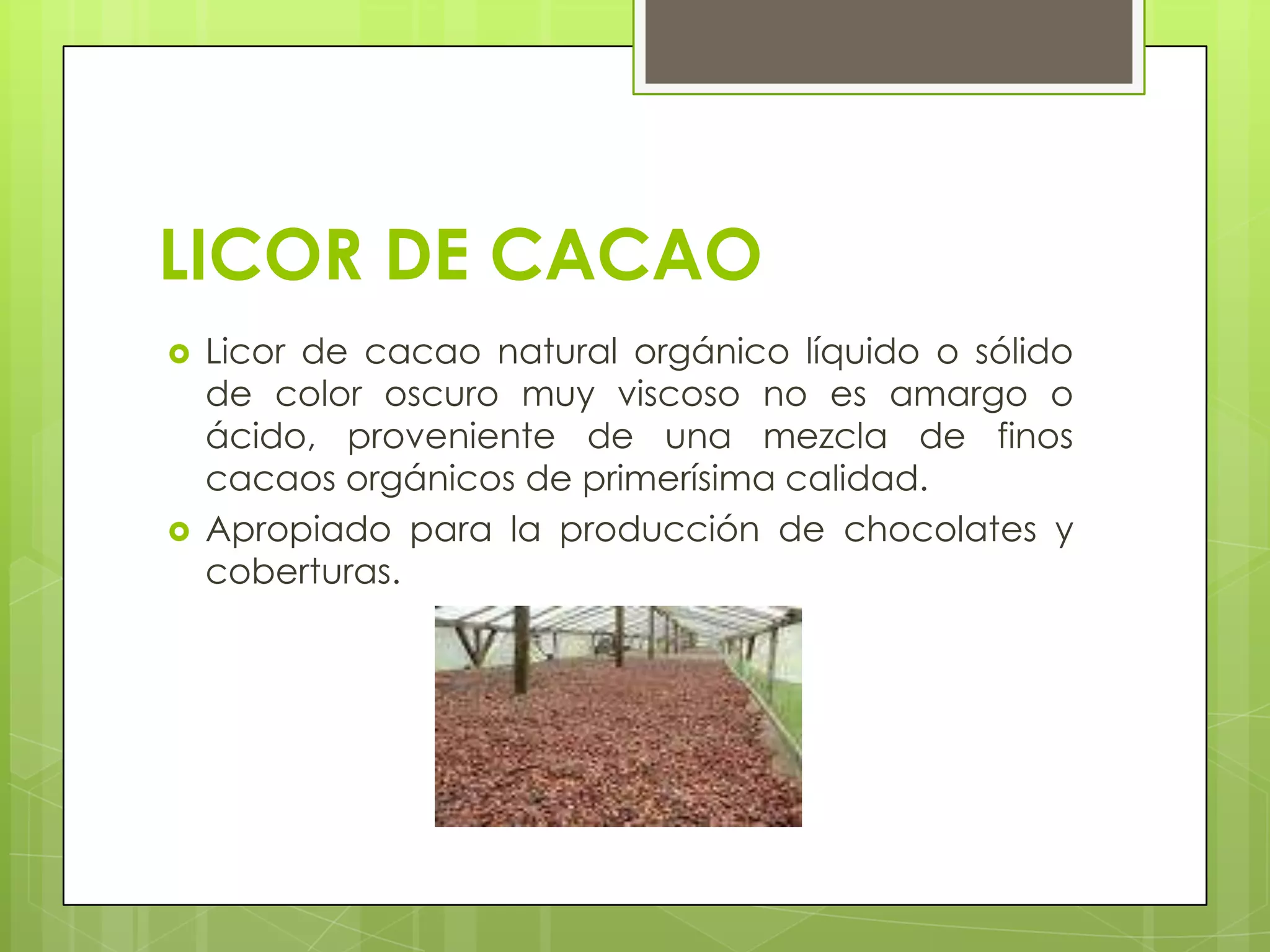 Derivados del cacao | PPTX