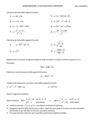 Derivate - esercizi con soluzioni | PDF