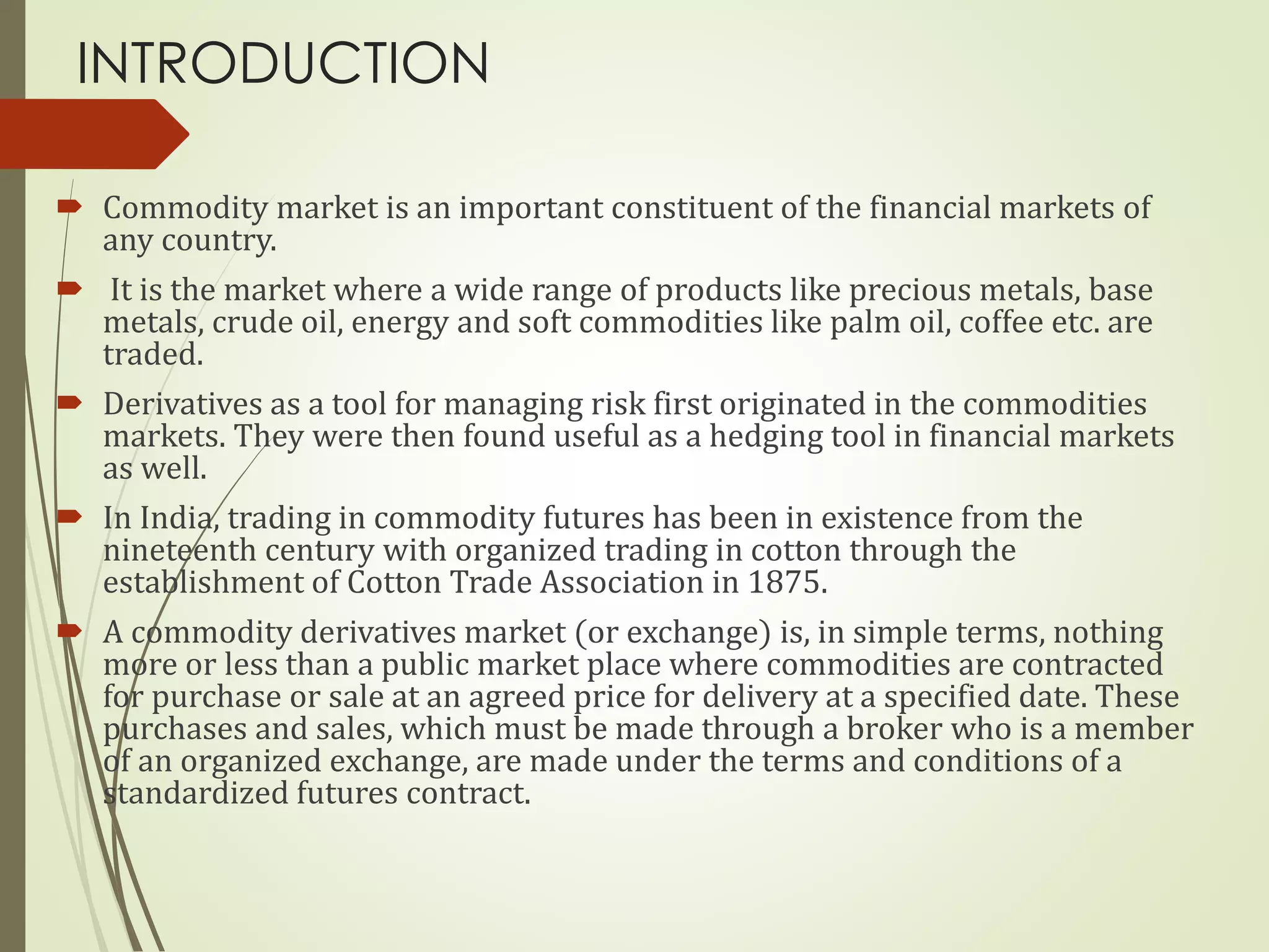 Commodity Derivatives | PPTX