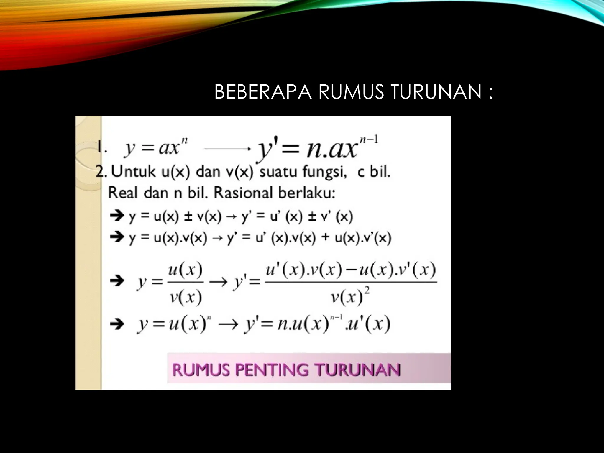 Derivatif (Turunan) atau Persamaan Differensial | PPTX