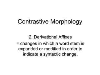 Derivational affix | PPT