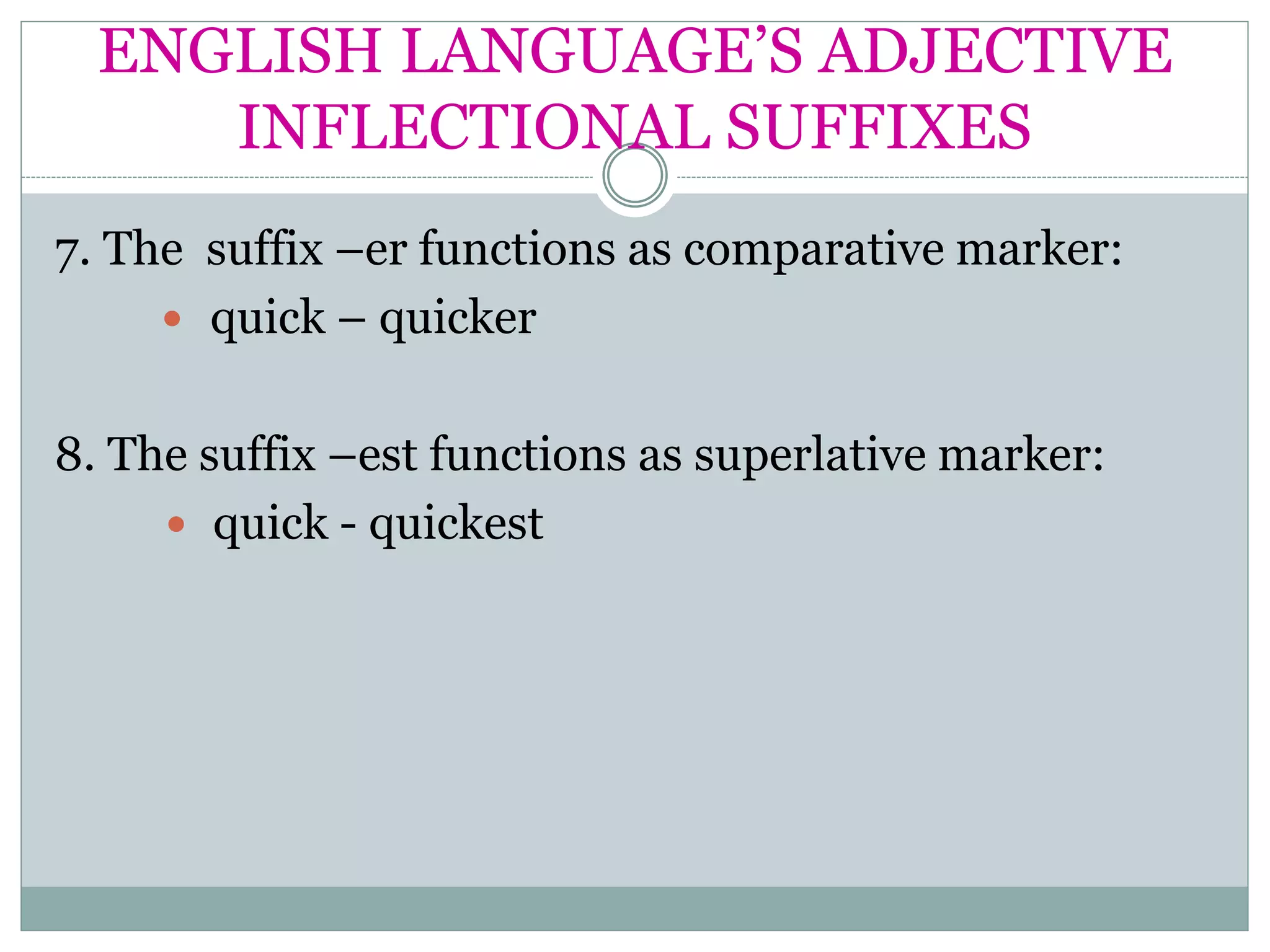 Derivational and inflectional morphemes | PPTX