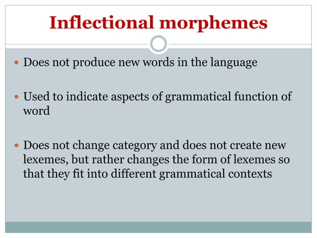 Derivational and inflectional morphemes | PPTX