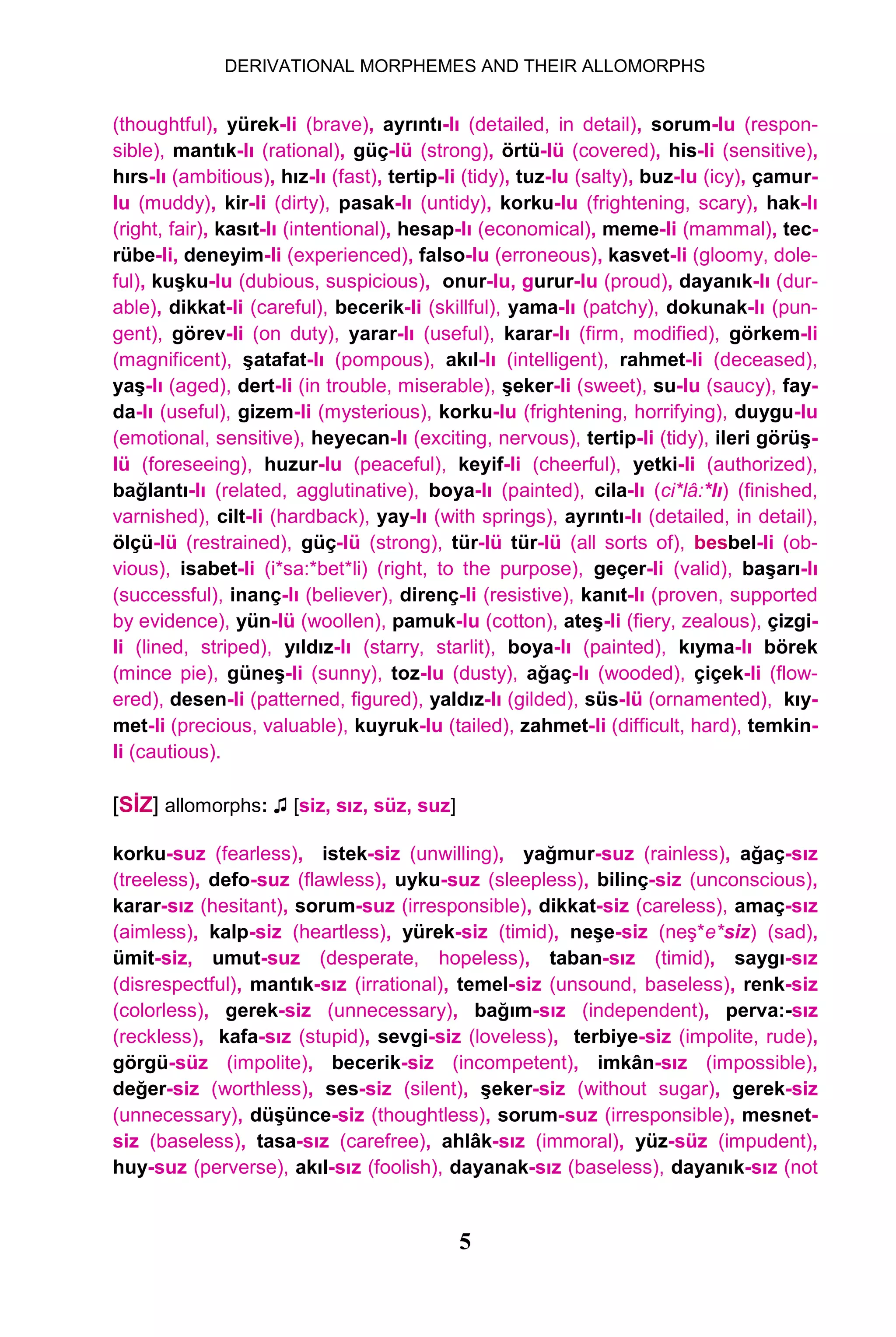 Derivational morpemes and their allomorphs | PDF