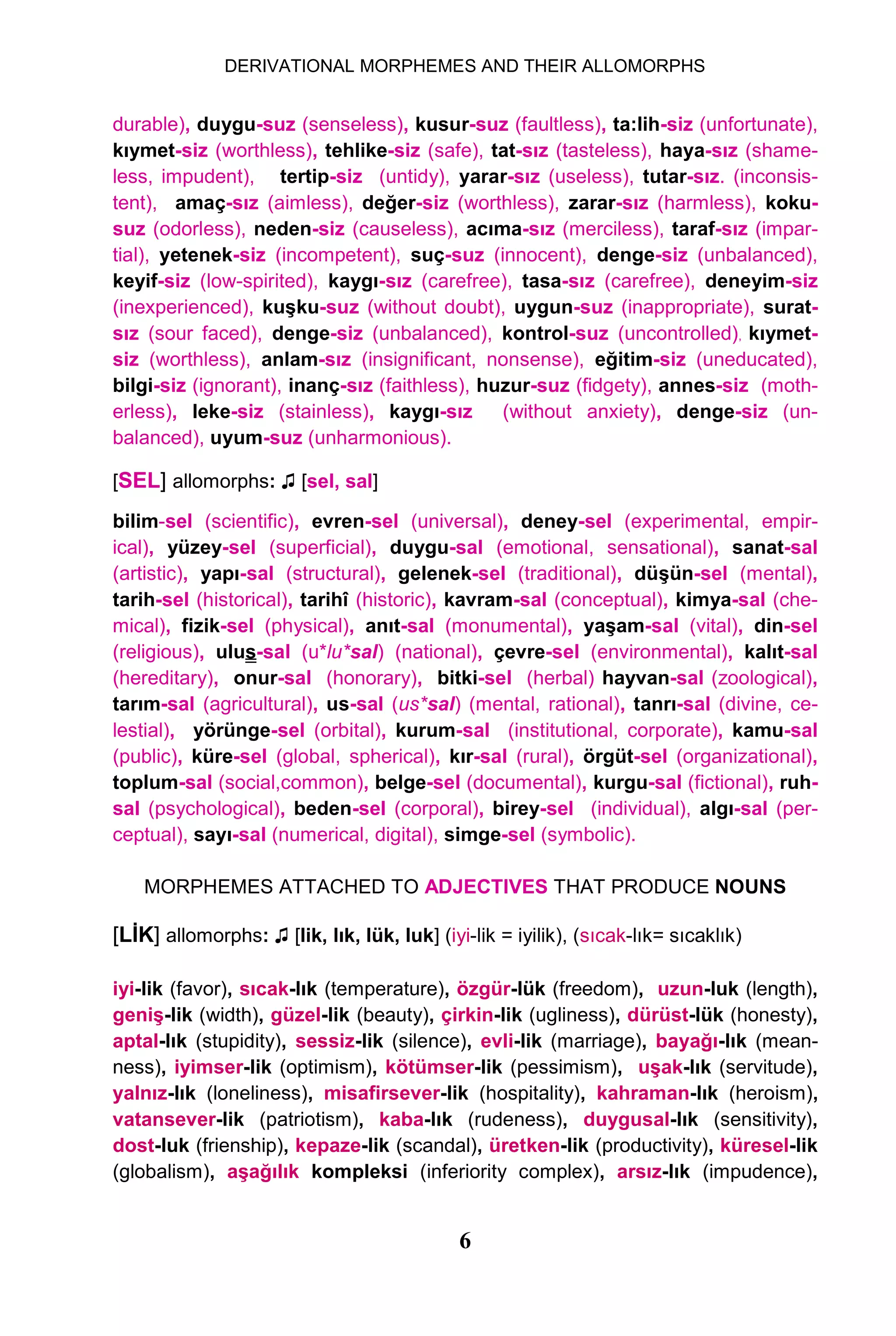 Derivational morpemes and their allomorphs | PDF