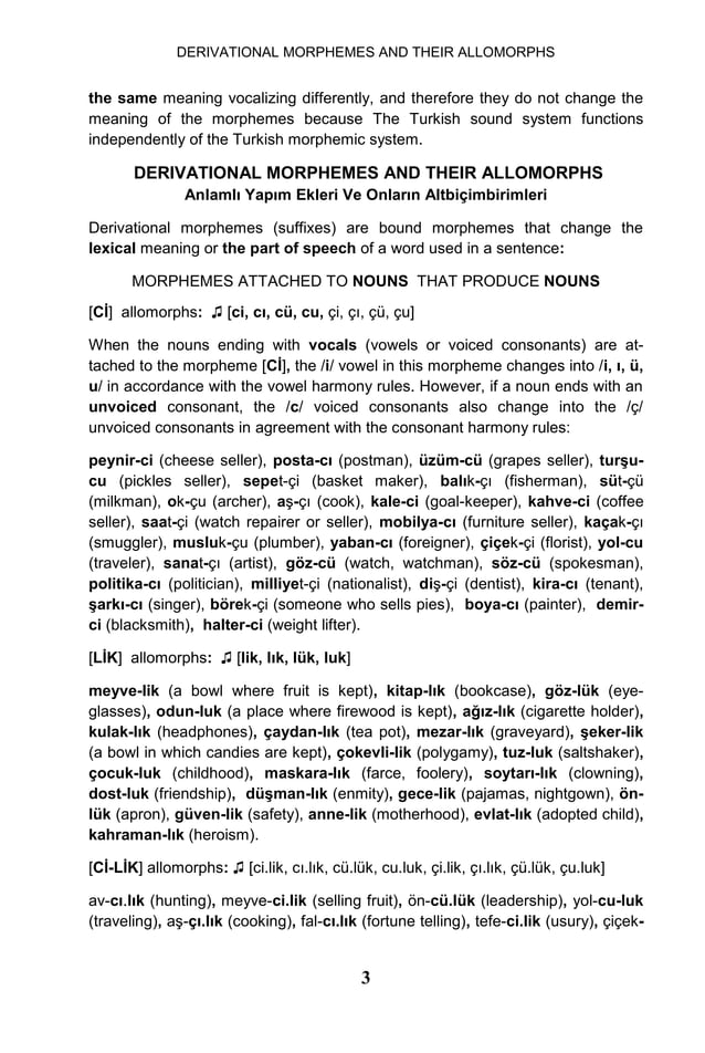 Derivational morpemes and their allomorphs | PDF
