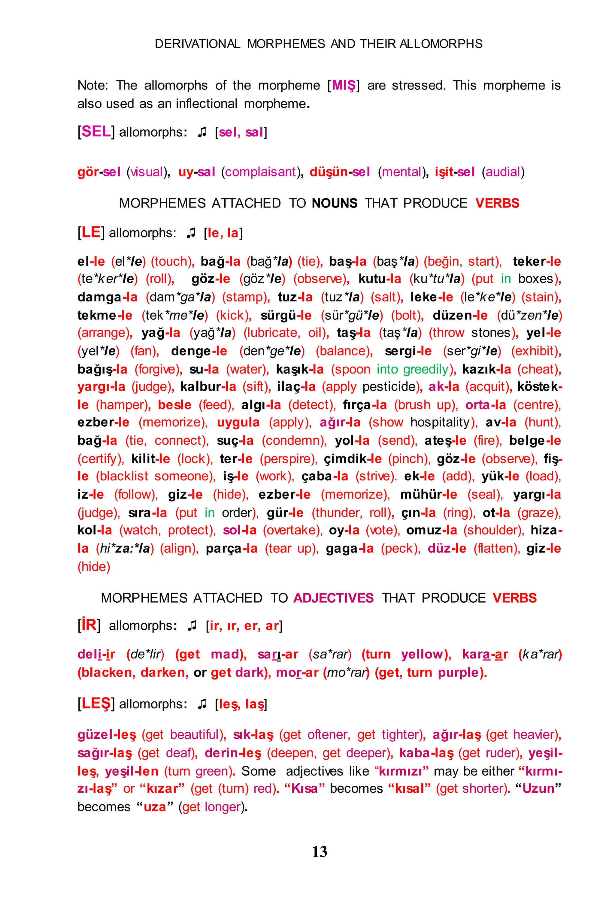 Derivational morpemes and their allomorphs | DOCX