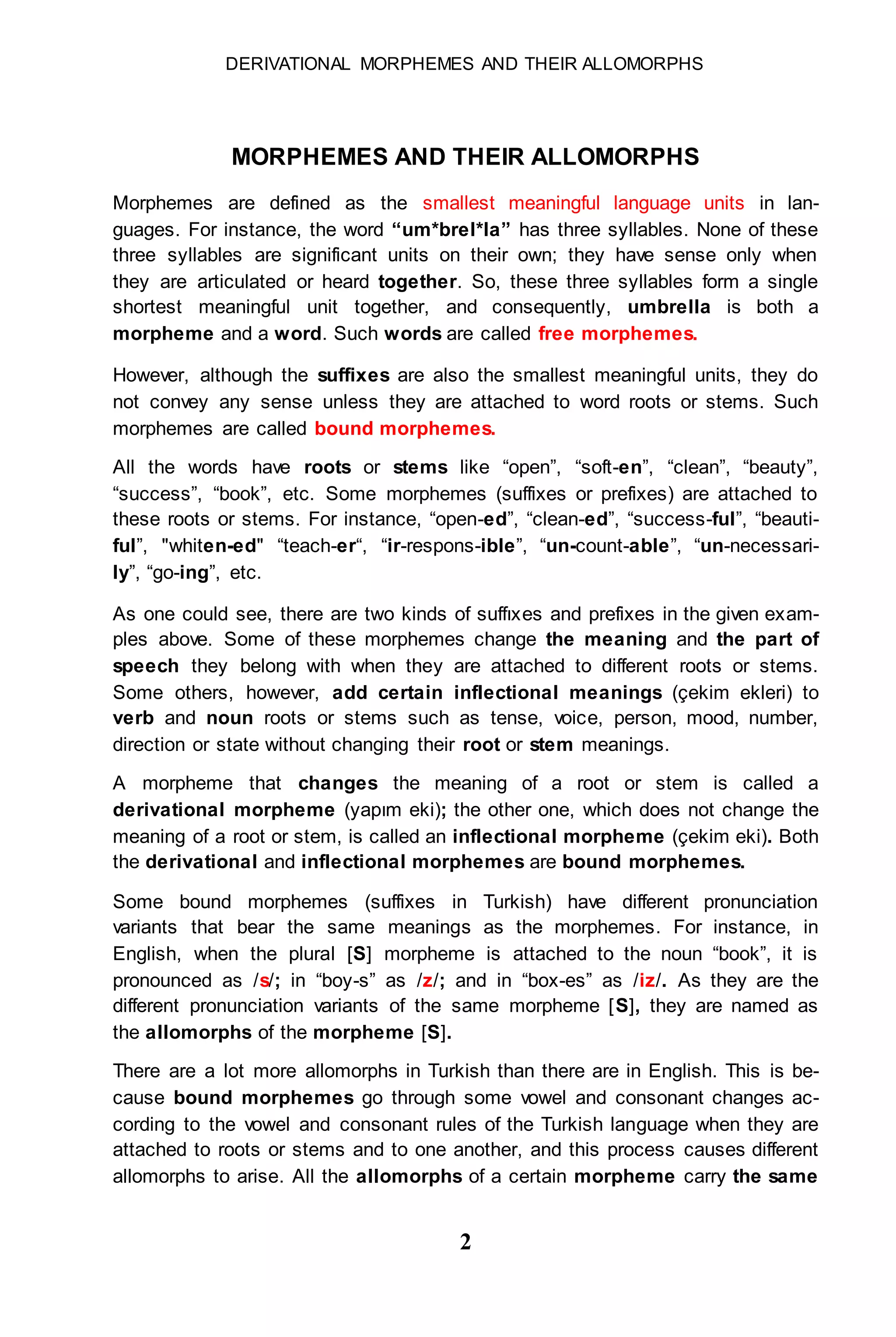 Derivational morpemes and their allomorphs | DOCX