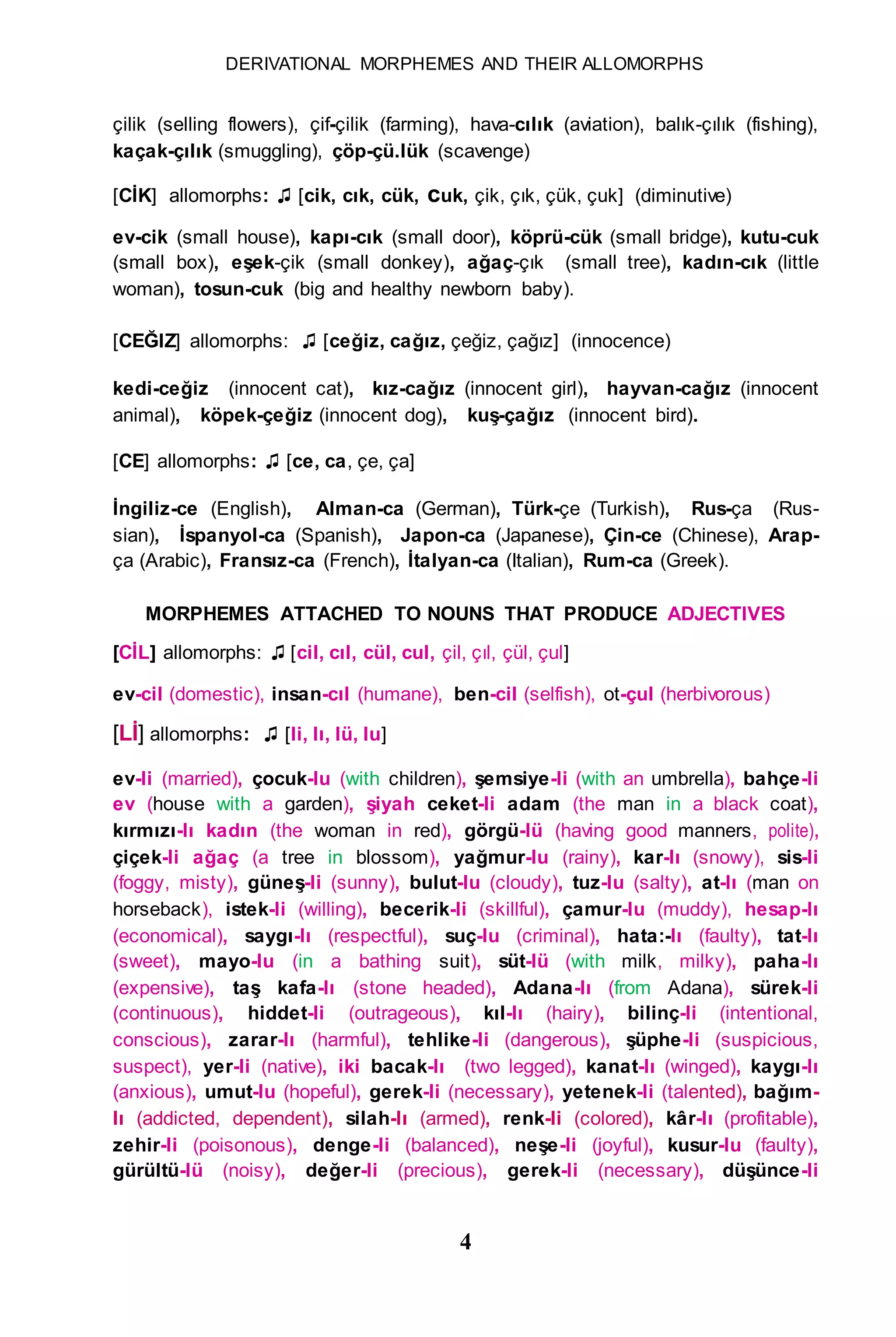 Derivational morpemes and their allomorphs | DOCX