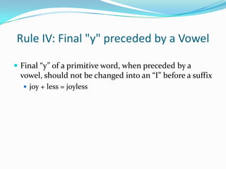 Derivational suffixes | PPT