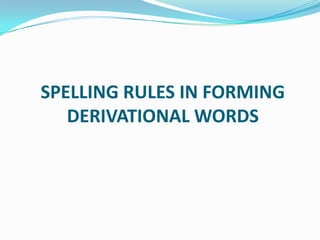 Derivational suffixes | PPT