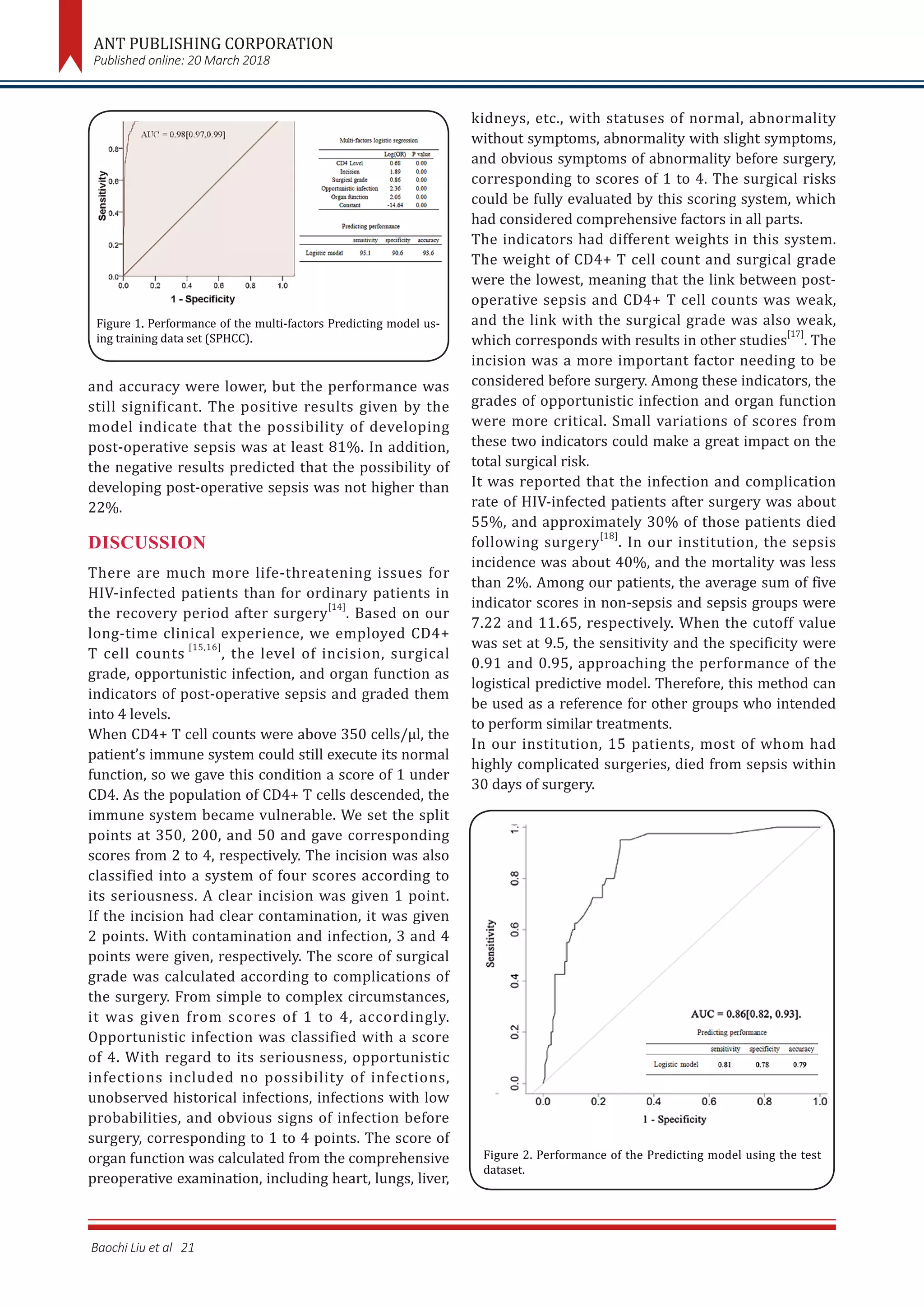 Derivation And Validation Of An Exclusive Pre Operative Risk Evaluation System In Hiv Infected
