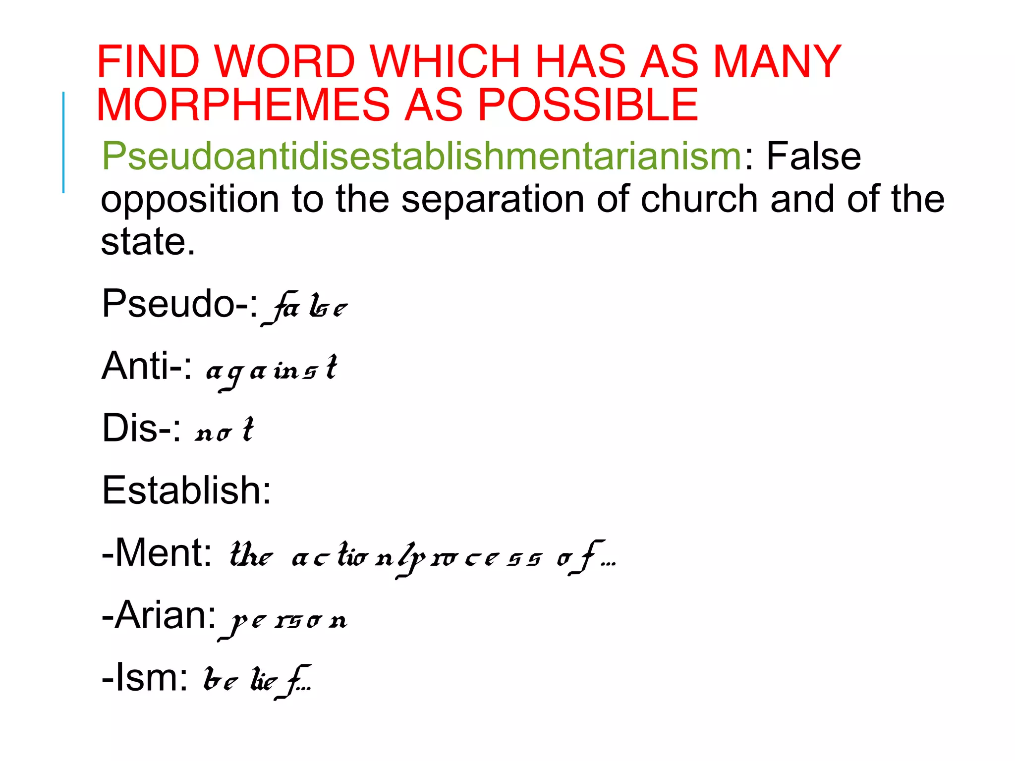 Derivation & inflection | PPT