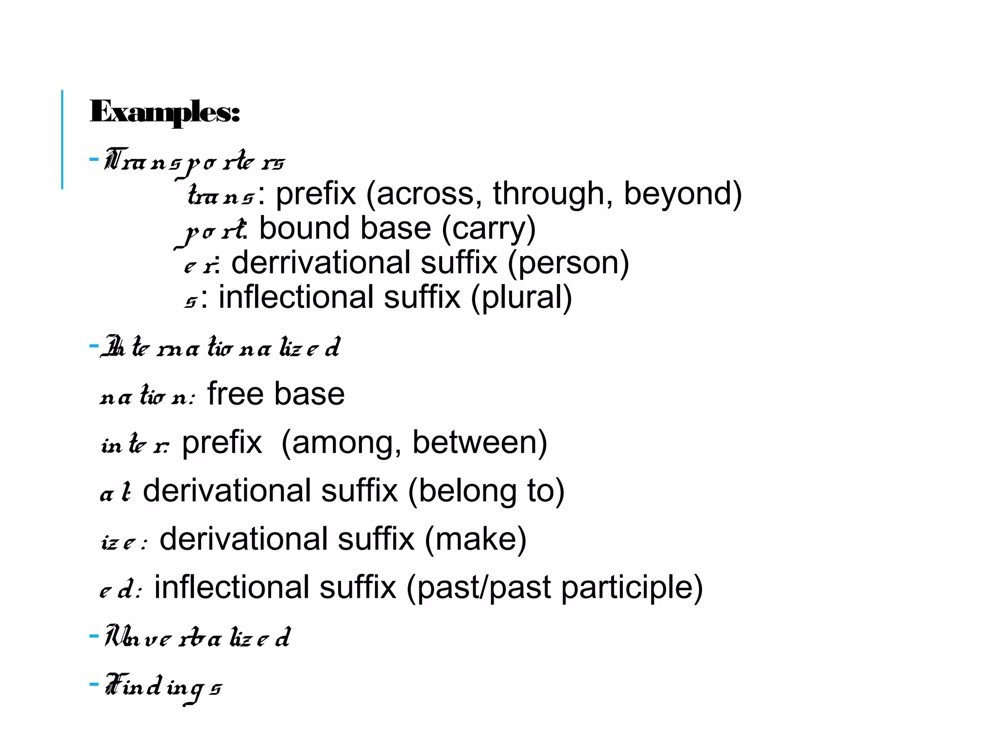 Derivation & inflection | PPT