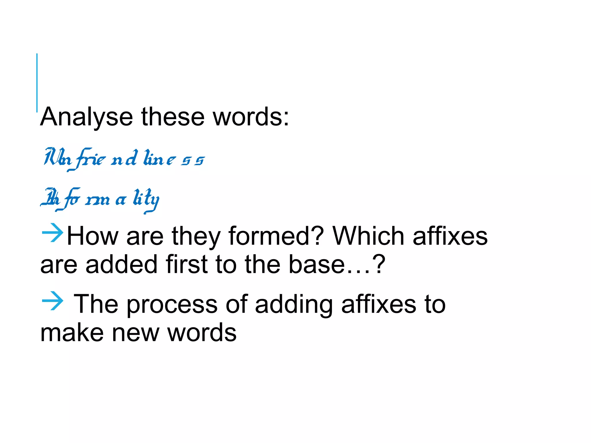 Derivation & inflection | PPT