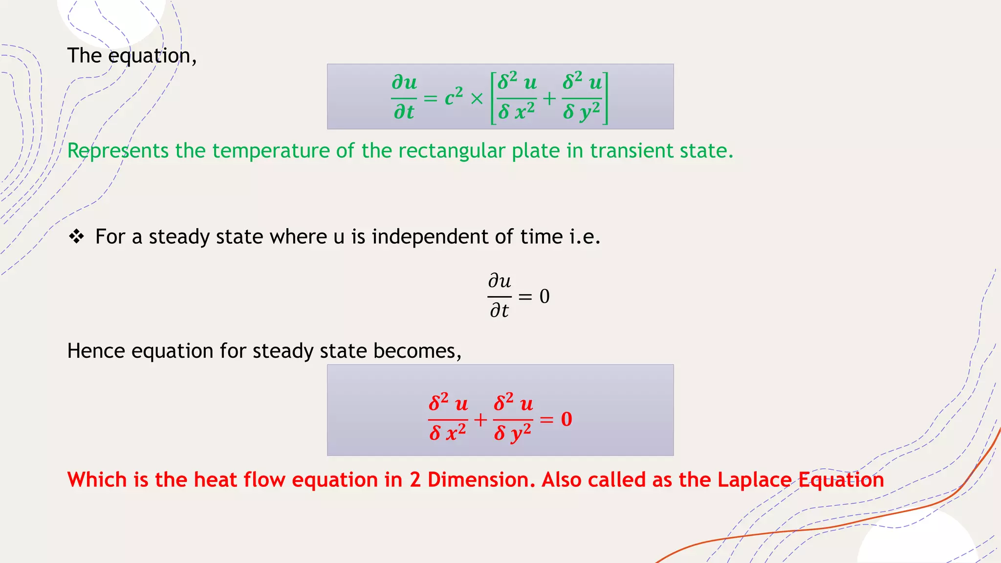Derivation of Laplace equation (2D Heat Equation) | PPTX