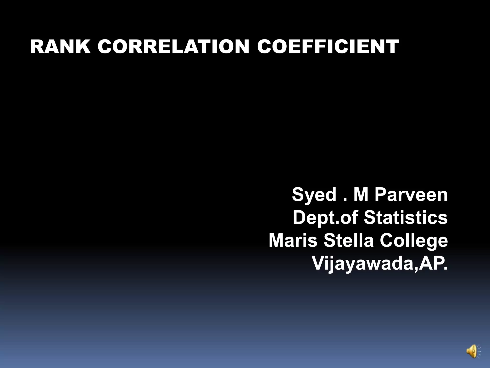 Derivation of rank correlation 1 | PPTX
