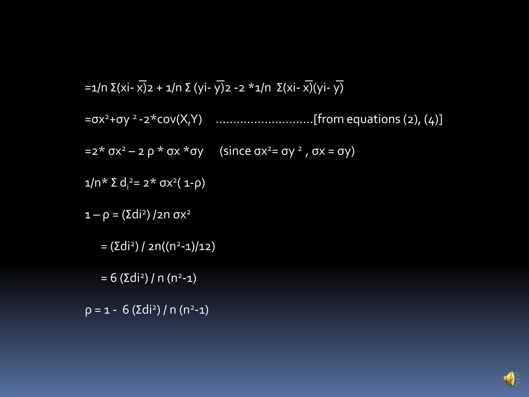 Derivation of rank correlation 1 | PPTX