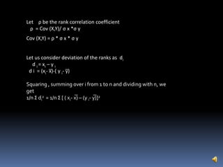 Derivation of rank correlation 1 | PPTX