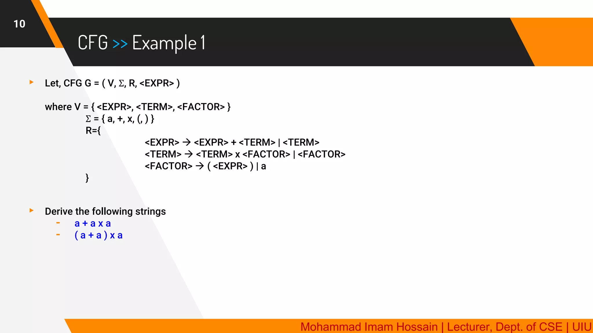 Toc 8 Derivation Parse Tree And Ambiguity Check Pdf Programming Languages Computing