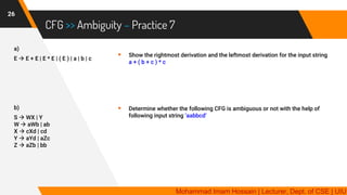 TOC 8 | Derivation, Parse Tree & Ambiguity Check | PDF | Programming Languages | Computing