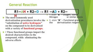 Derivatisation Techniques in Gas chromatography | PPTX
