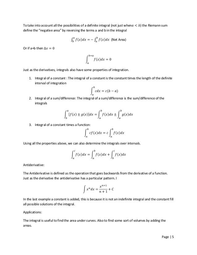 Calculus I basic concepts