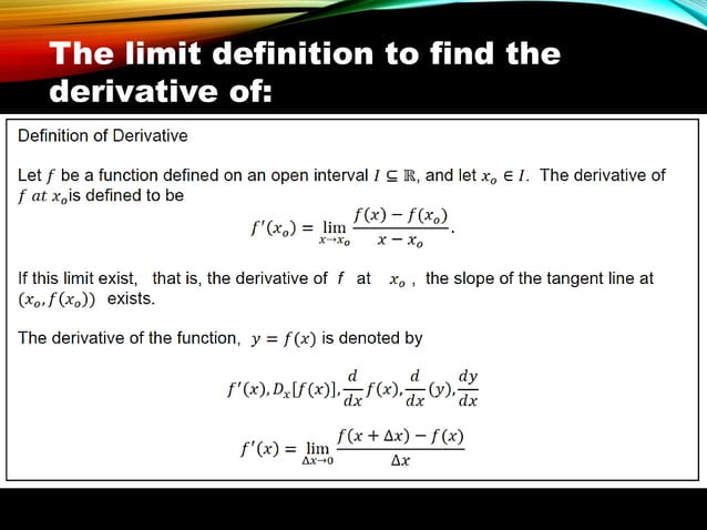 Derivative of a Function (Basic Calculus) | PDF | Physics | Science