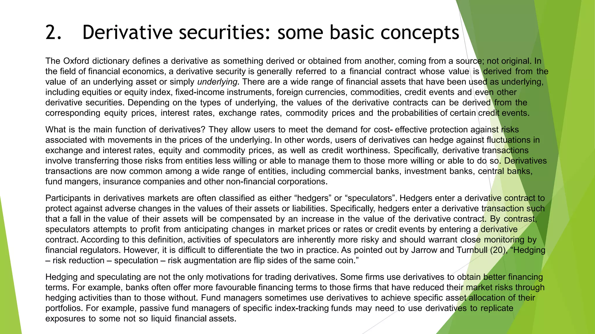 Derivative in financial market | PPTX